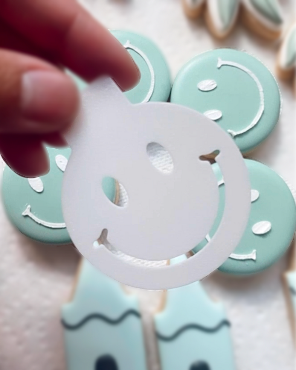 Happy face stencil (3D printed) – Charlson Cookie Co.
