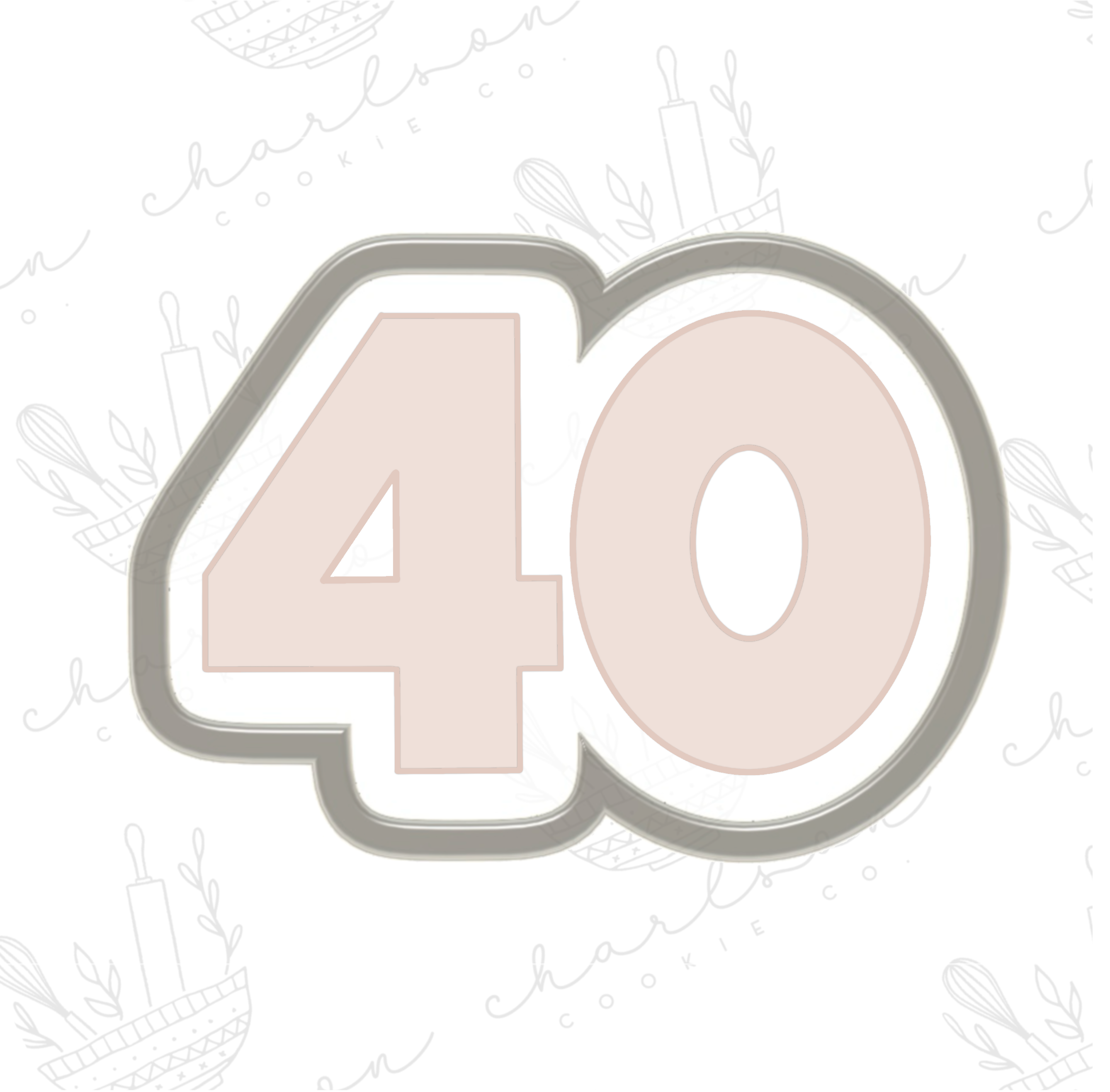 Number 40 cookie cutter – Charlson Cookie Co.