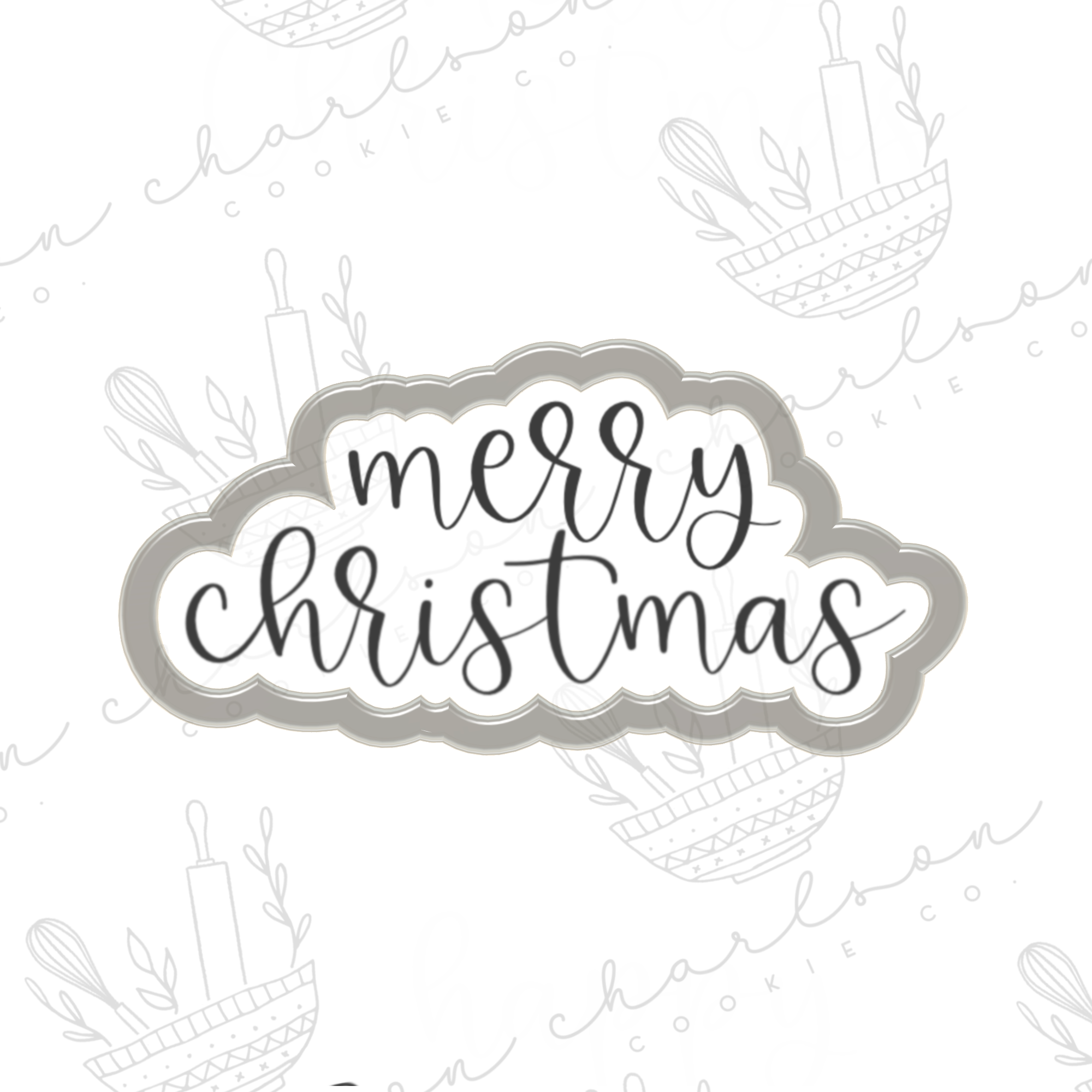 Merry Christmas word no. 2 cookie cutter – Charlson Cookie Co.